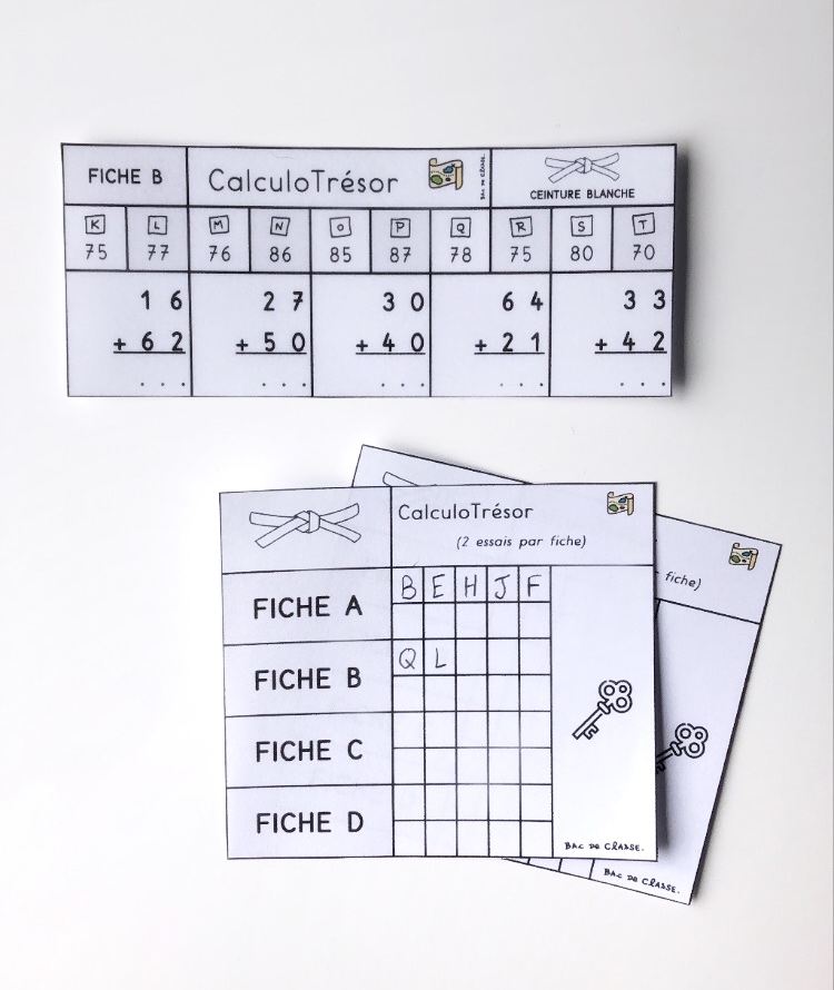 CalculoTrésor – Le calcul posé CE1-CE2 – Bac de classe