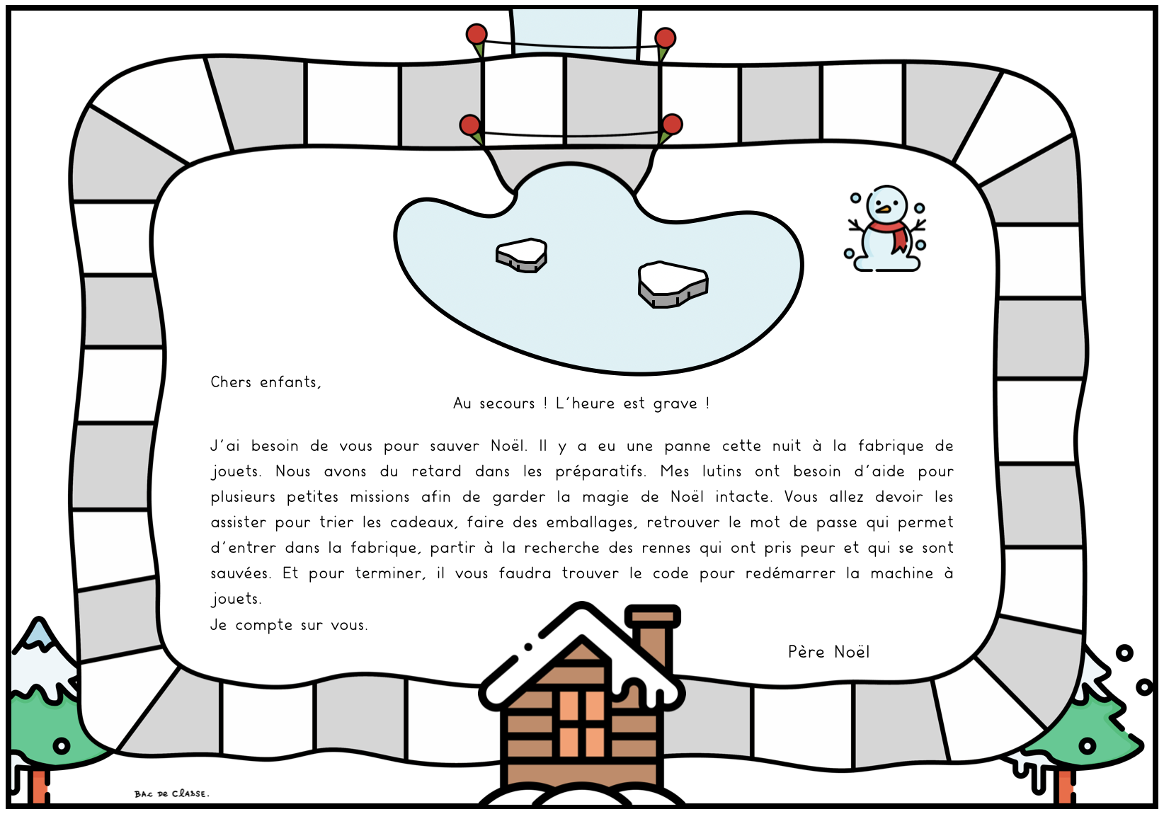 ESCAPE GAME CP/CE1/CE2/CM – Noël – Bac de classe